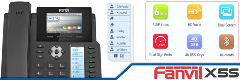 Fanvil X5S IP Phone Bahrain - Colour Screen , Gigabit Ports & 40 DSS Keys